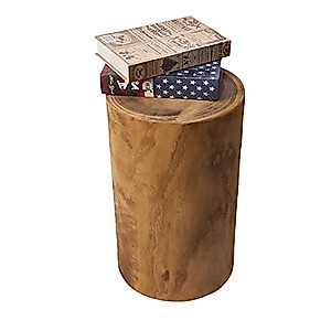 Athaliah Wooden Tree Stump Stool,Decorative Garden Stool Wood Stump Table Round Side Table Wood End Table,Rustic Vintage Table for Living Room Bedroom Balcony Family and Office 19.25" Tall