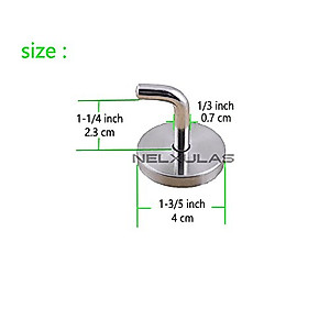 NELXULAS Brushed Stainless Steel Short Single Heavy Duty Wall Mount Hook, Coat Hook, Towel Hook, 4 in Pack