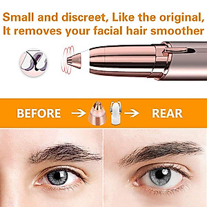Eyebrow Hair Remover Replacement Heads: Compatible with Finishing Touch Flawless Women Eyebrow Hair Remover Trimmer Blades Painless, with Cleaning Brush, As Seen On TV 18K Gold-Plated Gold 6 Count