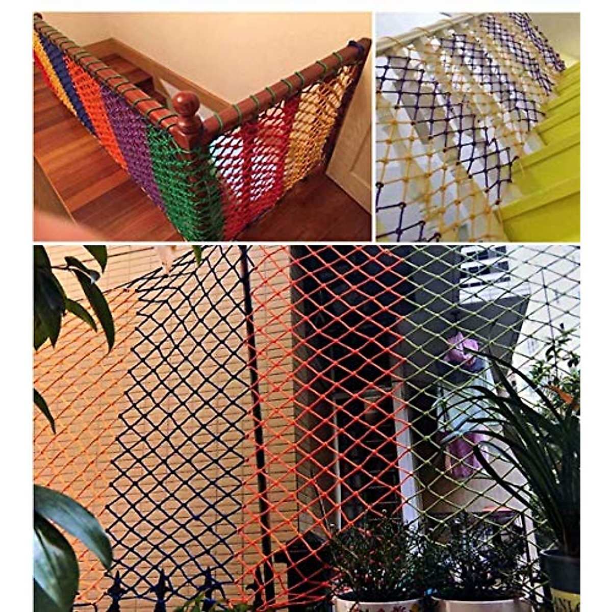 MAGFYLY Banister Guard net Child Safety nets, Rope Thickness 6mm, 5cm mesh, Playground Play net Children's Stairs Anti-Fall net Isolation net Garden Plant Fence Cargo Network (Size : 33M)