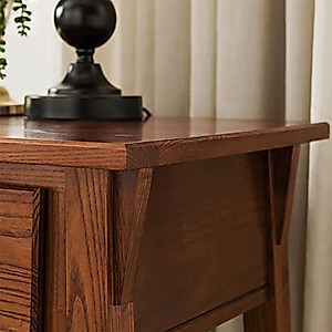 Leick Home Favorite Finds Nightstand Table with Shelf, Russet/Blackened