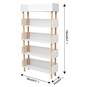 Gdrasuya10 5 Tier Tall White Bookshelf Bookcase, Free Standing Bookshelf Bookcase Open Book Shelves Modern Bookcase Display Storage Organizer for Bedroom Living Room