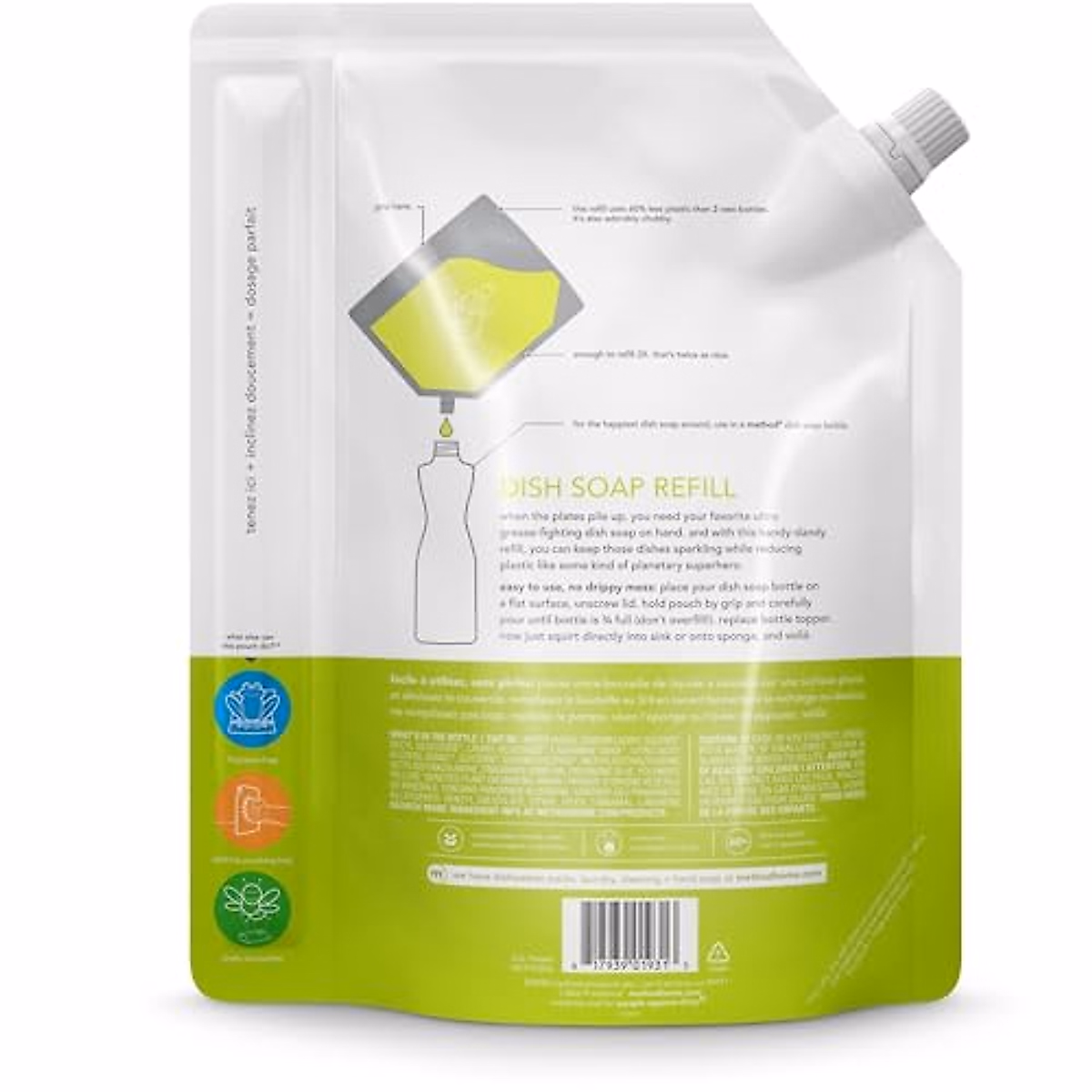 Method Gel Dish Soap Refill, Sea Minerals, Biodegradable Formula, Tough on Grease, 36 Fl Oz (Pack of 1)