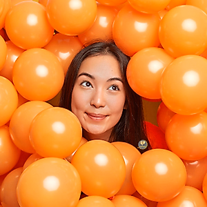 AFTERLOON® Biodegradable Mini Balloons 50 pcs Orange 5 Inch, Matte Color Thickened Extra Strong Latex Helium Float, Baby Shower Gender Reveal Garland Arch Wedding Birthday Party Decorations