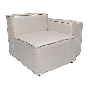 Flash Furniture Bridgetown Fabric Right Chair Module for Sectional Sofa, Customizable Modular Couch Right Seat with Arm Rest, Cream
