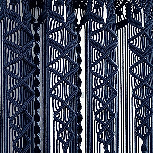 Lush Decor Boho Macrame Textured Cotton Window Curtain/Room Divider/Doorway/Wall Decor, 95" L x 40" W, Gray