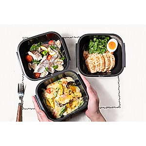 GOURLAB+ Microwave Cookware 6 in 1 Anyday Cookware Freezer & Oven Safe, Vegetable, Rice, Ramen Microwave Steamer BPA Free (Black) - Made in Japan…