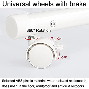 ZBYL Clothing Rack Garment Rack with Wheels, Free Standing Clothes Closet Rack with Bottom Rack, Portable Organizer Metal Standard Rod for Hanging Clothes, 55×170cm