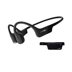 Aftershokz Aeropex (Rebranded as Shokz OpenRun) - Open-Ear Bluetooth Bone Conduction Sport Headphones - Sweat Resistant Wireless Earphones for Workouts and Running - Built-in Mic - with Sport Belt
