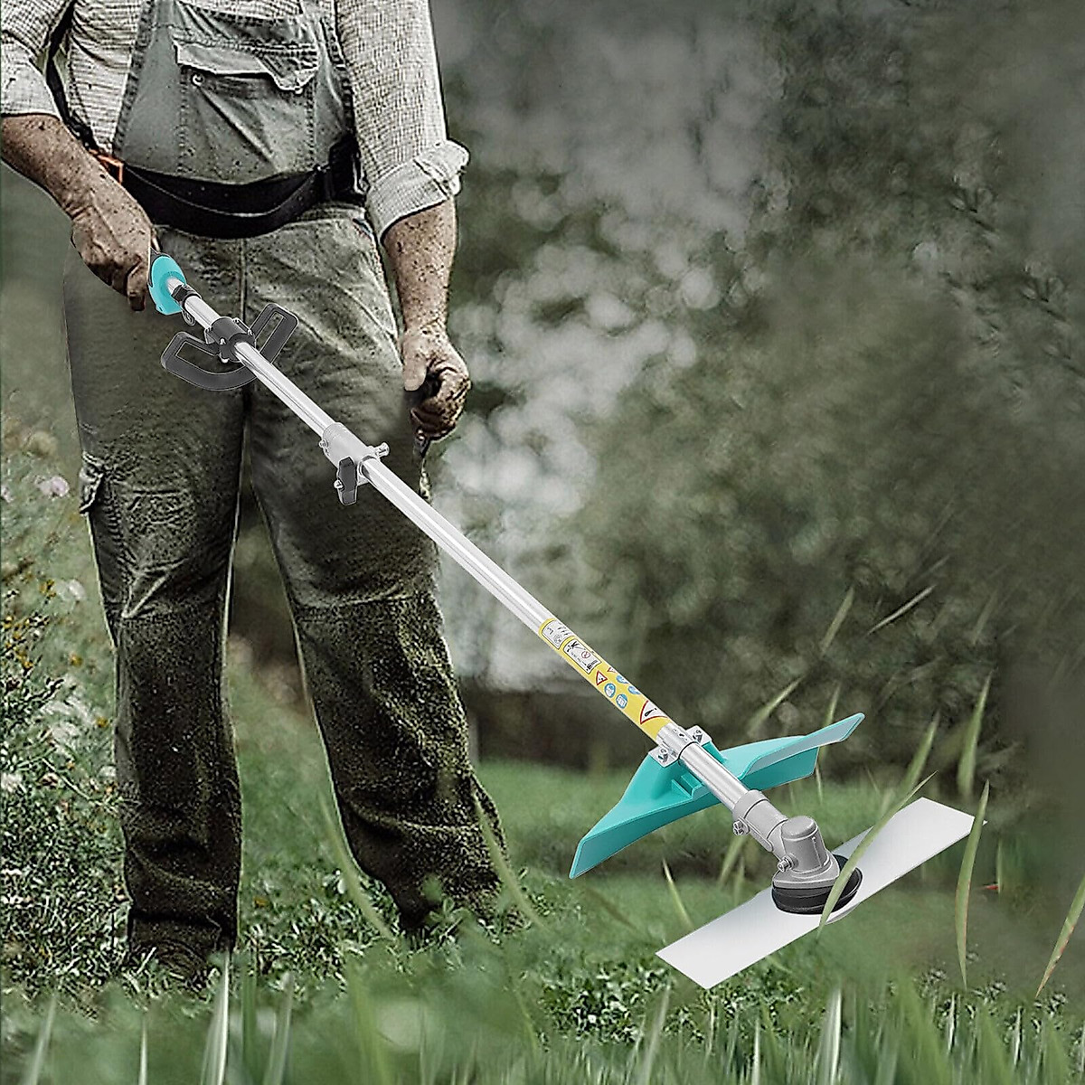 TQSHOoP Electric Lawn Trimmer Cordless Grass Trimmer Lawn Edger Lawn String Trimmer Handheld Battery Powered Grass Cutter Weed Trimmer with 6Ah Lithium Battery