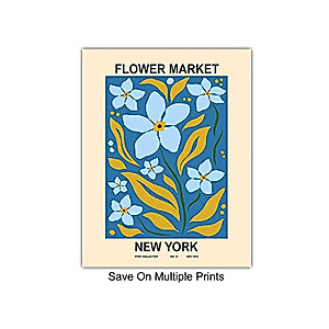 Flower Market Wall Art Prints - Flower Market Wall Decor - Abstract Minimalist Wall Art - Aesthetic Pictures - Mid Century Modern Gallery Wall Art - Museum Poster Set 8x10 - Matisse Style Prints