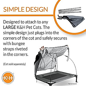 K&H PET PRODUCTS Pet Cot Canopy - Gray, Large 30 X 42 Inches