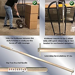 Keyfit Tools Kickboxer Hand Truck Dolly Box Leverage Bar Slide Boxes Off Your 2 Wheeled Dolly from The Bottom for Neatly Stacked Moving/Shipping Boxes Hook Boxes to Tilt Backward