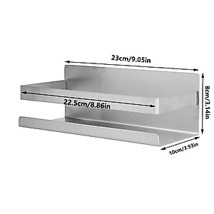 Bathroom Shower Shelf, Adhesive Shower Organizer Shower Caddy Rack Wall Mounted Kitchen Shelf Metal Rectangular Shelf Floating Shelves