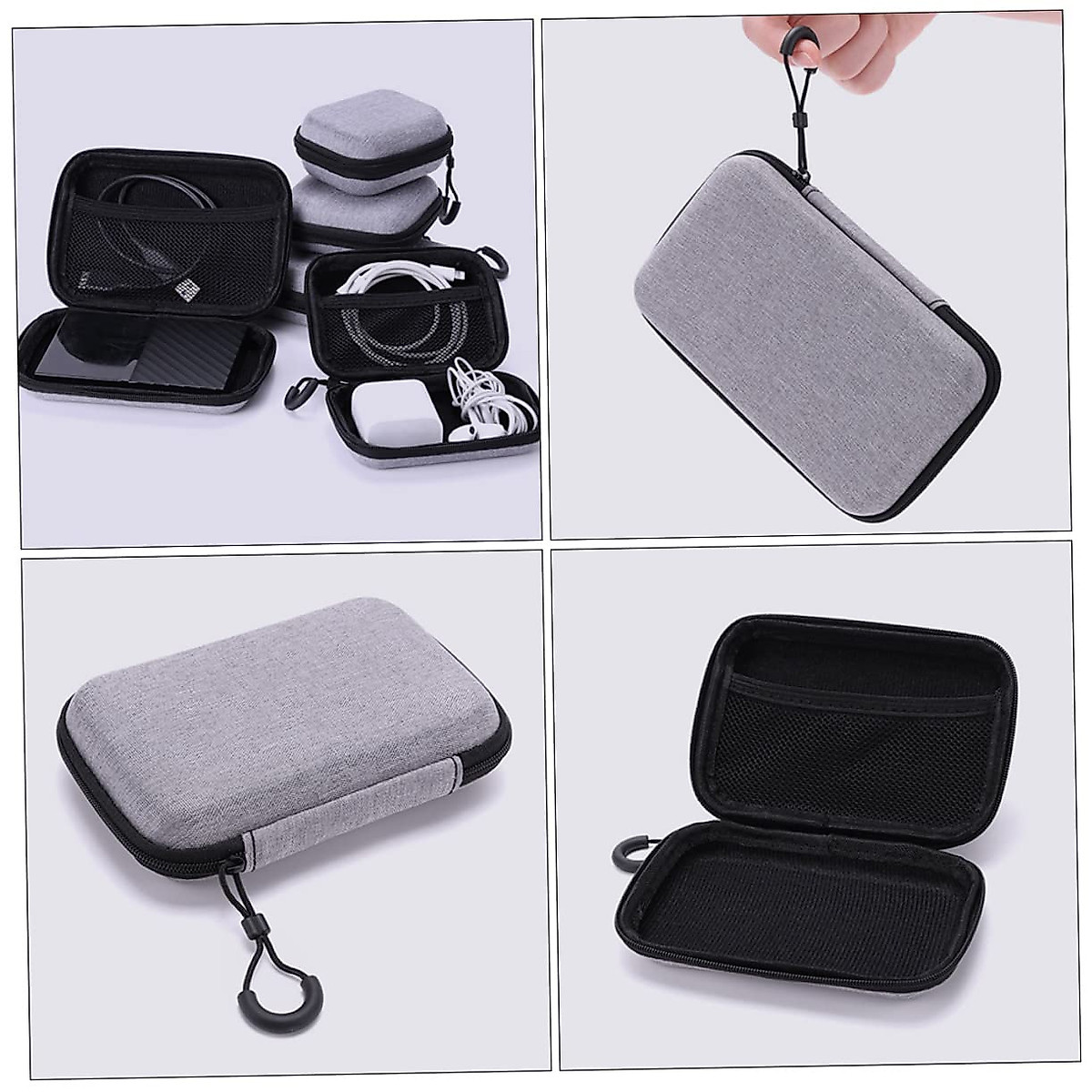 FAVOMOTO 4 Pcs Multifunctional Storage Bag Wireless Mic Bag Portable Wireless Mic Case Usb Guitar Cable Wireless Headset Microphone Headphone Pouch Lapel Storage Box Travel Eva Outdoor
