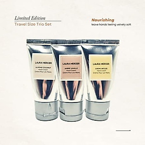 Laura Mercier 3-Pc. Party Of Three Hand Cream Travel Size Set:: Almond Coconut, Ambre Vanille, Crème Brûlée