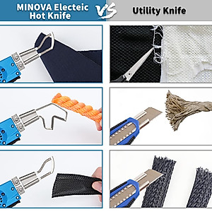 MINOVA Air Cooled Pro Electric Hot Knife Fabric Cutter Rope Cutting Tool Kit with Blades & Accessories (KD-7A-3 (rope fabric cutter))