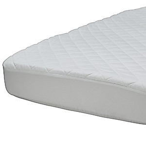 Beautyrest Black Luxury Fitted Baby Crib Mattress Pad Cover | Waterproof | 52” x 28” | Machine Washable, Bright White