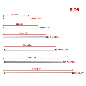 12PCS Glass Stirring Rod Stir Stick with Both Ends Round - 15.8" 13.8" 12" 10" 8" 6" Long - 2 Piece for Every Style -12pcs/pk (12)