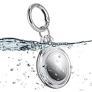 COOLQO IPX8 Waterproof Compatible with Apple AirTag Holder Keychain Case Hard PC Plastic Air Tag Key Ring Cases Tags Chain AirTags GPS Item Finders Tracker Accessories 1 Pack
