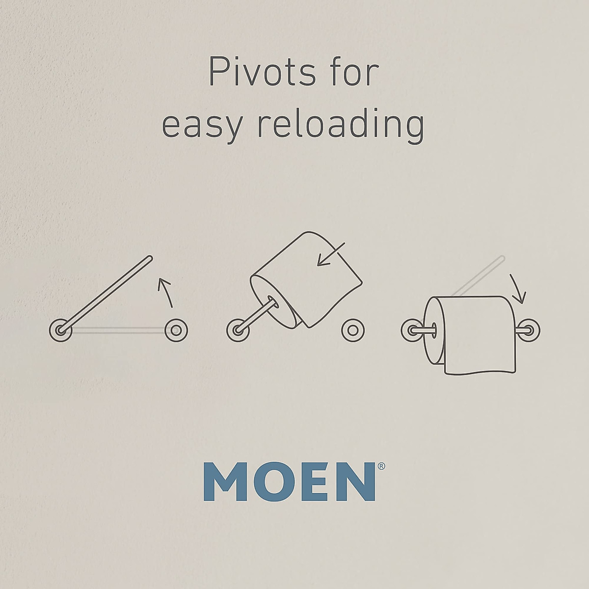 Moen Brantford Traditional Brushed Nickel Spring-Loaded Wall Mounted Toilet Paper Holder, YB2208BN