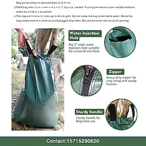 DAENO Gator Tree Water Bag 20 Gallon 2 Pack Tree Ring Slow Release Tree Watering Bag Adjustable for Plants Established Trees with Drip Tube and Zipper Made of Durable PVC Material