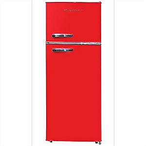 Frigidaire EFR753-Red, 2 Door Apartment Size Refrigerator with Freezer, 7.5 cu ft, Retro, Red