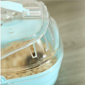 Portable Carrier Hamster Carry Case Cage with Water Bottle Travel&Outdoor for Hamster Small Animals (Blue)