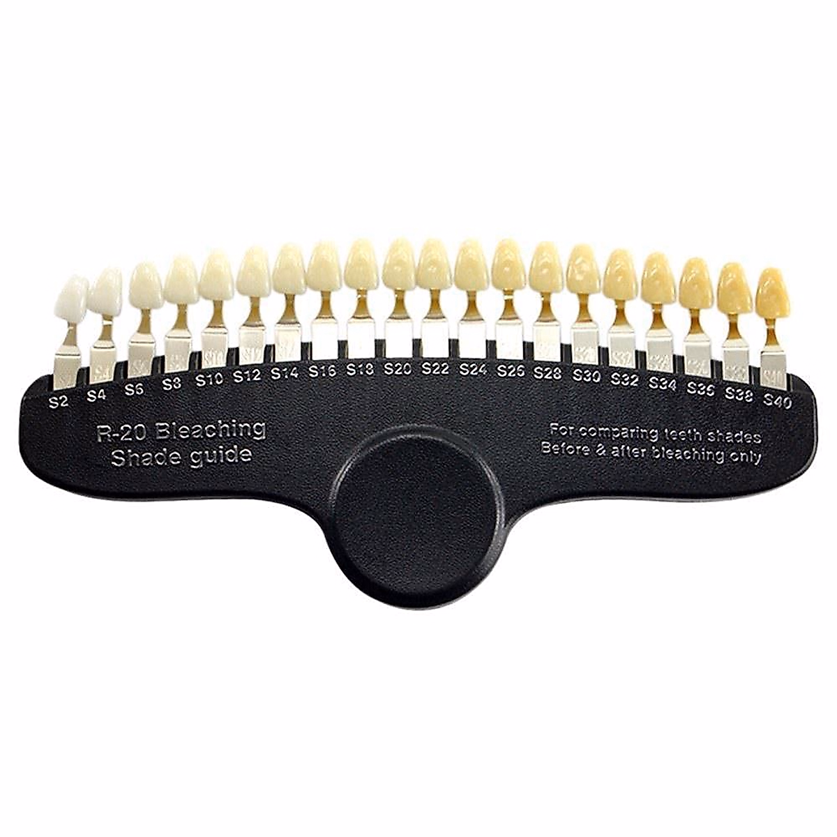 Junco Dental Teeth Shade Guide, Professional Porcelain 3D R-20 Tooth Whitening Shade Chart with 20 Colors