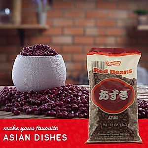 Shirakiku Dark Red Beans | Japanese Vegan Azuki Small Beans | Fiber, Iron Various Calcium & Minerals | Perfect For Asian Recipes and Desserts | Delicious Nutritious Beans 12-Ounce
