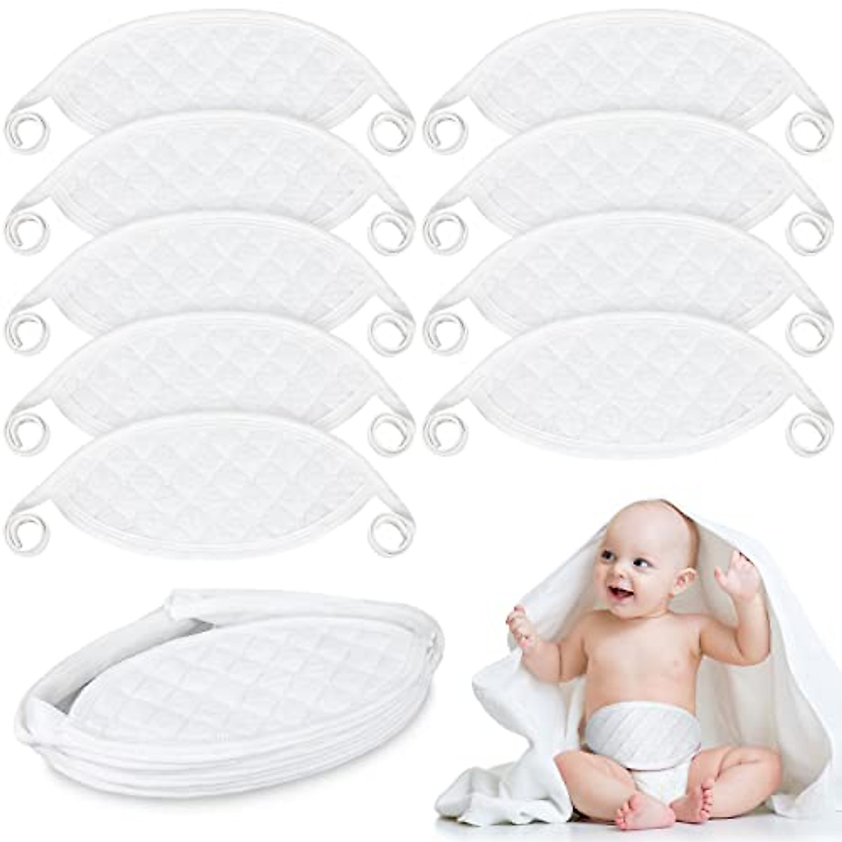 8 Pcs Baby Belly Band Cotton Belly Wrap Comfort Baby Hernia Belt Umbilical Cord Soft Newborn Navel Belt Newborn Essentials for Abdomen Belly Protection Infant Babies 0 to 12 Months