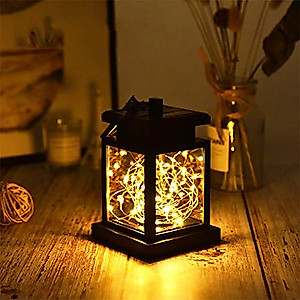 Lxcom Lighting Solar Lantern Lights Outdoor Solar Hanging Lights 2 Pack 30 LEDs Warm Hanging Solar Lights Solar Powered Waterproof Landscape Lanterns LED Garden Lights for Garden Patio Deck Yard Decor