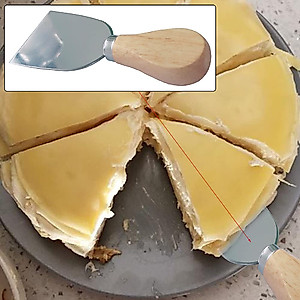 4 Piece Cheese Knives Set with Wooden Handle, Cheese Fork, Mini Stainless Steel Cheese Knife for Charcuterie Board and Cheese Spread, for Cheese Slicer and Butter Cutter