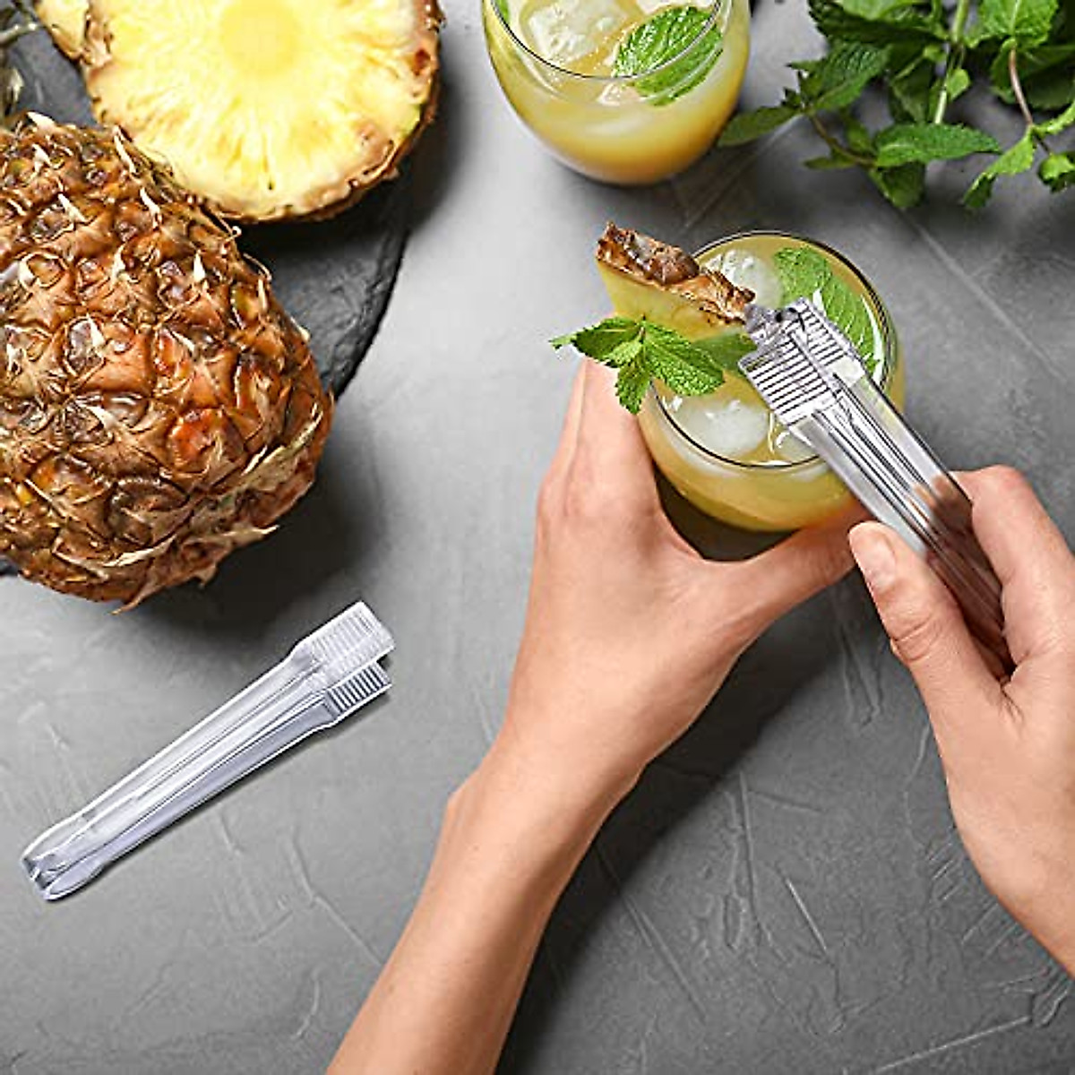 Plastic Serving Tongs Mini Kitchen Tongs Kitchen Tongs Utility and Plastic Kitchen Scoops Clear Ice Scoop Mini Clear Buffet Scoop for Candy Dessert Buffet Ice (12)