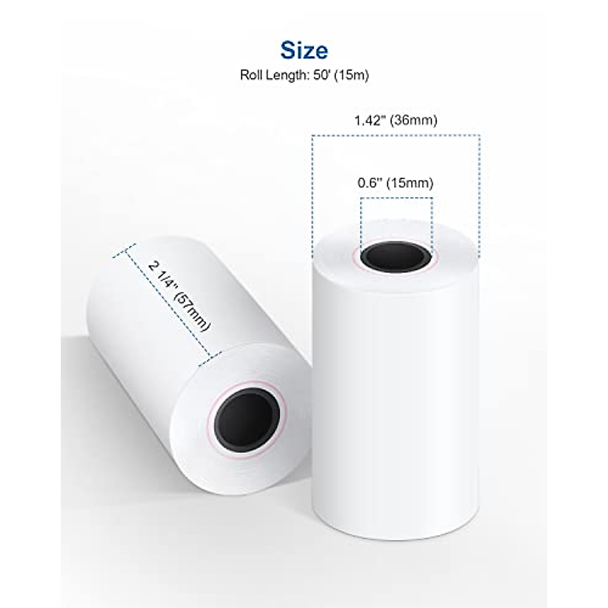 POLONO Receipt Printer, 3 1/8"" 80mm PL330 Thermal Receipt Printer, 300mm/s POS Receipt Printer, 2 1/4"" x 50' Thermal Paper, Receipt Paper Suitable for Many Credit Card Terminals, BPA Free, 50 Rolls