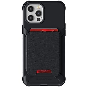 Ghostek Exec Magnetic Wallet Compatible with iPhone 12 Pro Max Case with Card Holder Easy Slide-Out for Wireless Charging Built-in Magnet is Great for Car Mounts 2020 iPhone12 Pro Max (6.7") (Black)