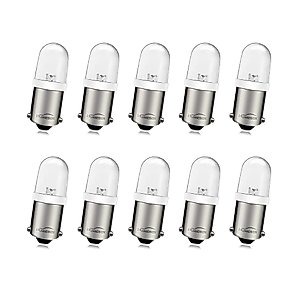 Ruiandsion 10pcs BA9S LED Bulb 120V AC/DC LED 9mm BA9s Base LED Replacement Bulb for Indicator Pilot Light,White