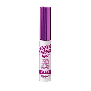 i-Envy by KISS Super Strong Hold 3D Strip Lash Glue, Waterproof Brush-On False Eyelash Adhesive, Latex-Free, Long-Lasting & Easy Application, Ideal for Sensitive Eyes (Clear)