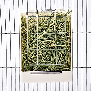 CalPalmy 2-Pack Hay Feeder for Rabbits, Guinea Pigs, and Chinchillas - Minimize Waste and Mess with 5 1/2" x 3 1/2" x 7 3/8" Hanging Alfalfa and Timothy Hay Dispenser