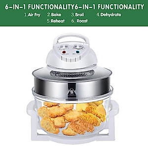 17L Air Fryer By Gagalayong, Turbo Portable Air Fryer, Infrared Convection, Electric Large Halogen Oven Countertop,Cooking 360°Heating Prepare Quick Healthy Meals, French Fries Oven Roaster