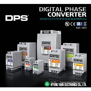 DPS 2HP My-PS-2 Used for 1HP(0.75kW) 3A Motor, Single to 3 Phase Converter, 1 DPS Must Be Used for 1 Motor Only, Input/Output 200-240V, UL Listed