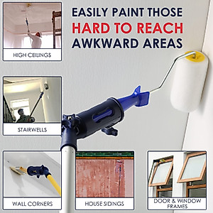 Aolamegs Multi-Angle Paint Brush Extension Tool for High Ceilings,Suitable for Fixing On Standard Threaded Extension Rod