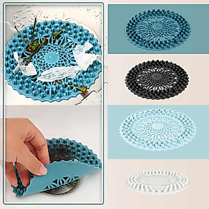 Upgrade Shower Drain Hair Catcher,Silicone Drain Protector Bathroom Accessories Hair Stopper Drain Cover for Shower Kitchen Bathroom Tub (Light Gray)