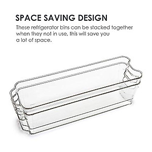 Vtopmart Breastmilk Storage Container 4PCS Set, Clear Freezer and Fridge Organizer Bins, Plastic Storage Bins for Breast Milk, Baby Pouches, Formula, Bottles and Yogurts, 4.3’’ Width, 14.7" Long