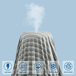 Temerk Cooling Blanket Queen Size, Arc-Chill Q-Max >0.5 Cool Fiber, Summer Cooling Blanket for Hot Weather, Keeps Body Cool for Night Sweats, Soft Lightweight Sofa Couch Blankets for Kid Adults