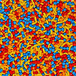 Fruit Shaped Candies - 2 Pounds - Lunar New Years Treats - Unwrapped Gumball Machine Refills - Banana, Strawberry, Peach, Blueberry Flavors