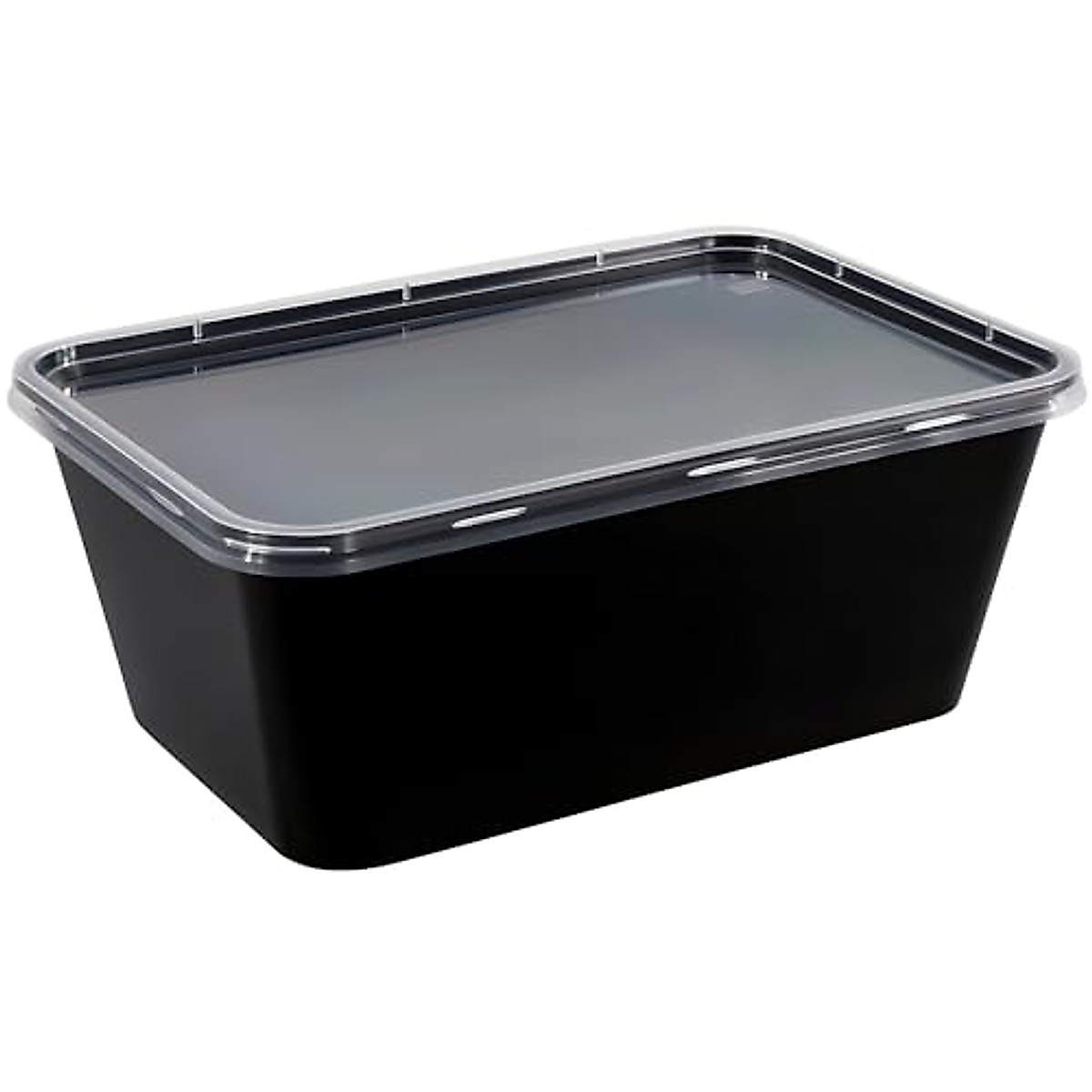 Bluesky Versatile Rectangle Containers-(Pack of 10) -Perfect for Meal Prep & Storage, 34 oz, Black