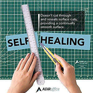 Adir Corp. 36x48 Inches Green/Black Professional Self Healing Cutting Mats - 3 Ply Double Sided Reversible Durable Non-Slip PVC Cutting Mats - Perfect for Crafts & Sewing