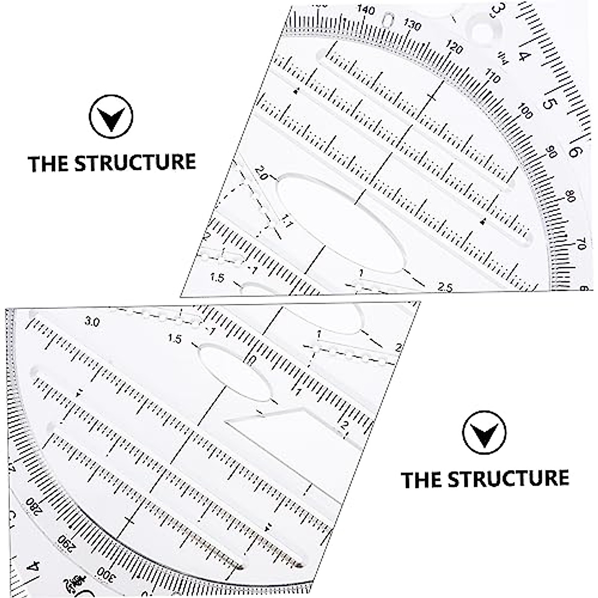 3 Pcs Drawing Millions of Feet Patchwork Ruler Circle Stencil Interior Design Ruler Clear Quilters Ruler Quilting Stencils Geometric Drawings Templates Plastic Plotter Round Child