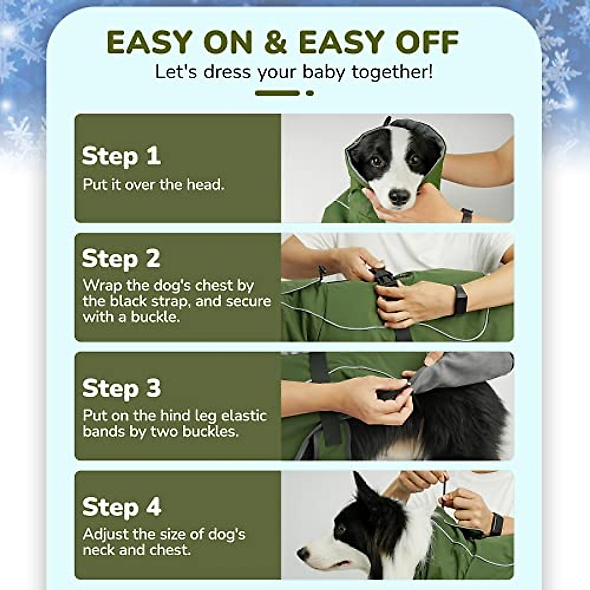 Zeaxuie Double-Layer Winter Dog Jackets, Dog Coats for Large Dogs Winter, Snowproof & Windproof Dog Sweater Coat for Medium, Large, Extra Large Dogs-2XL